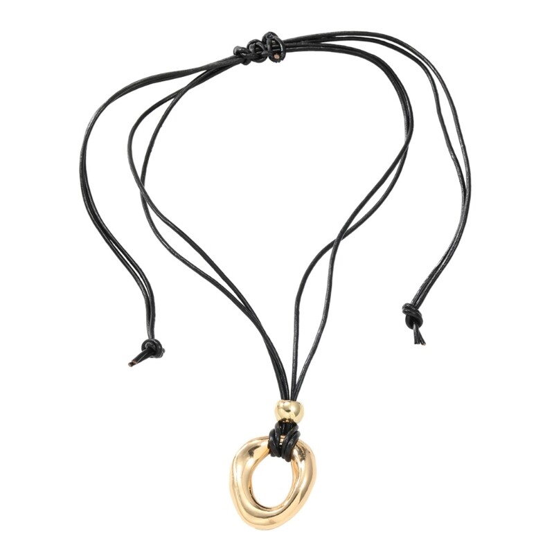 Irregular Pendant Necklace Adjustable Drawstring Neckband Fashion ...