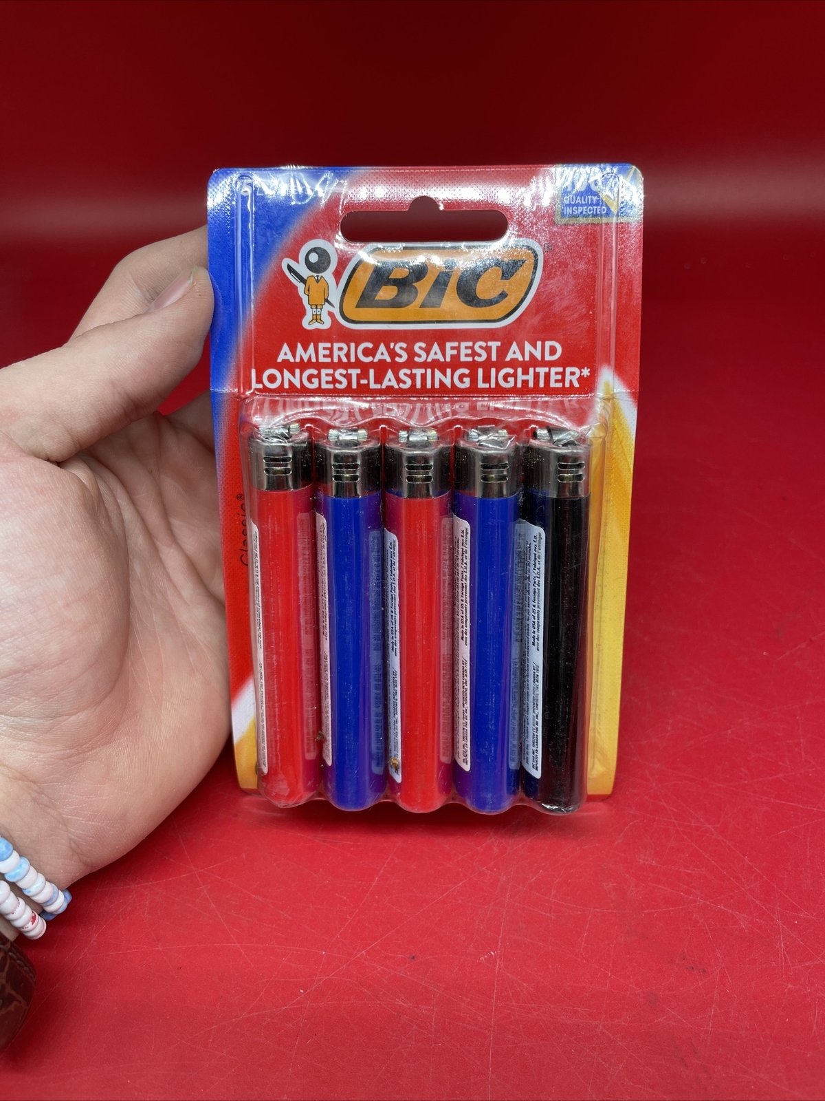 5 BIC Classic Full Size Lighters Large Regular Pocket Lighter Multi ...