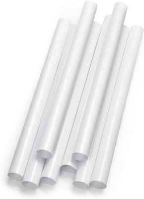 8 x 19.5cm White Radiator Pipe Sleeves Shrouds Snap Around Pipes Cover ...