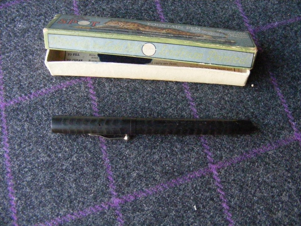Vintage " The Spot " Fountain Pen 14ct nib. lever Fill with box ...