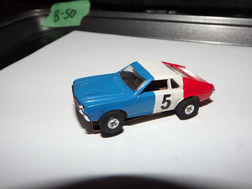Aurora Thunderjet Tjet Tuff Ones 68 AMX - Red White Blue HO Slot Car ...