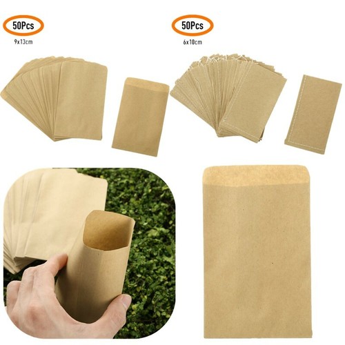50x_ Mini Kraft Paper Bags Hybrid Corn Farm Pollen Bag Packets Pouch ...