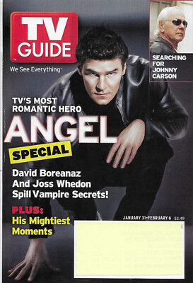 2004 TV Guide - Angel - Boreanaz - Johnny Carson - Super Bowl ...