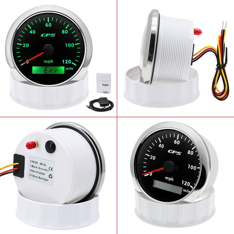 85mm Waterproof GPS Speedometer 120MPH Digital Gauge for Motorcycle Car ...