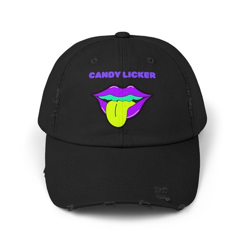 Candy Licker Unisex Distressed Cap - Fun Casual Accessory for Colorful ...
