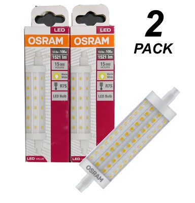 2 x Osram LED 118mm R7s Floodlight Globes Bulbs Lamps Warm White 2700K ...