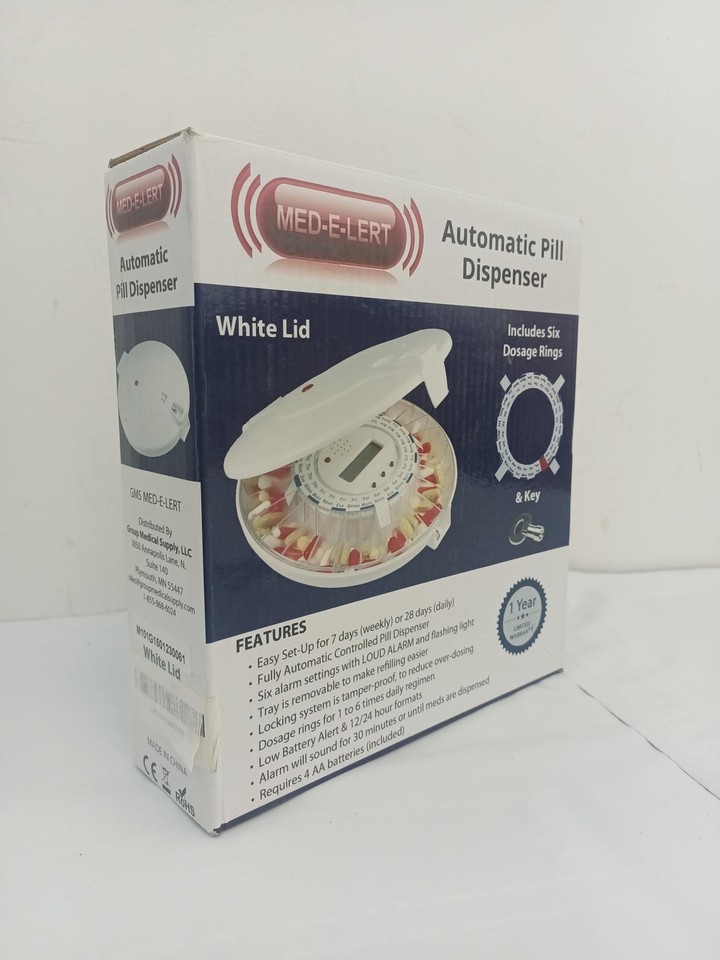Med-e-lert Automatic Pill Dispenser 28 Day 7 Day 4 Times - White Lid | eBay