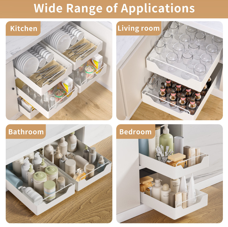 Pull Out Kitchen Cupboard Organiser Scalable Cupboard Storage Organiser ...