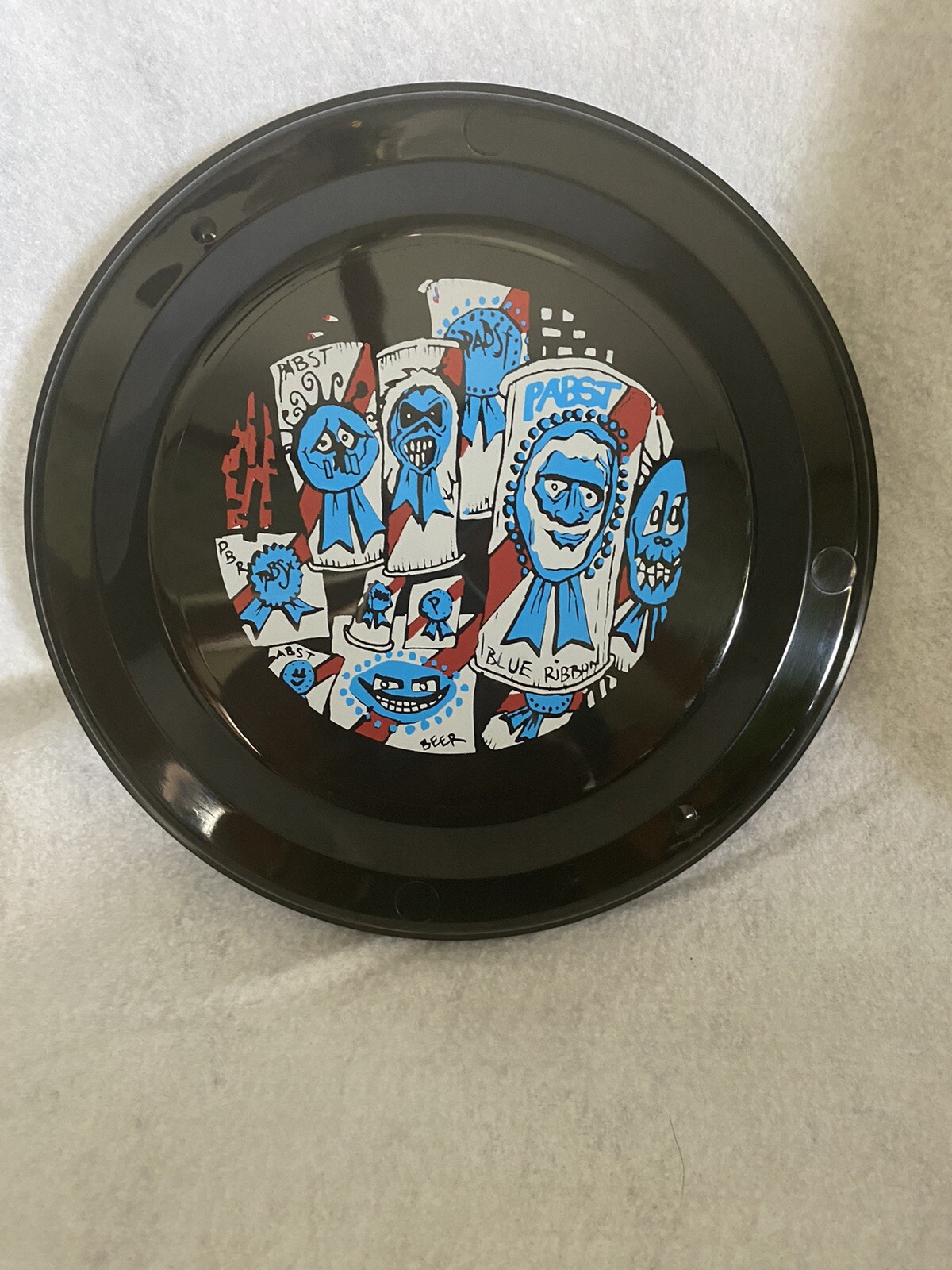 Pabst Blue Ribbon Beer Frisbee, Black Plastic Frisbee Disc, 9 inches ...