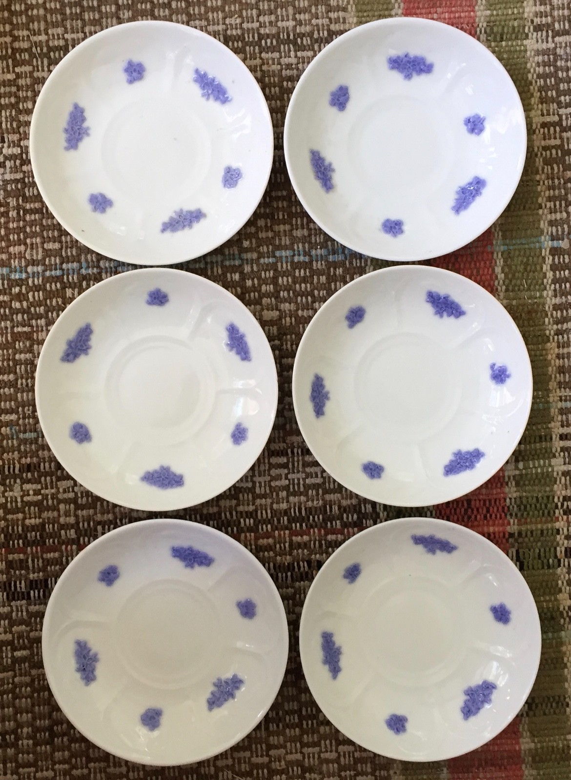 Set 6 Adderley Ware China Blue Chelsea Sprig Porcelain Saucer Dish ...