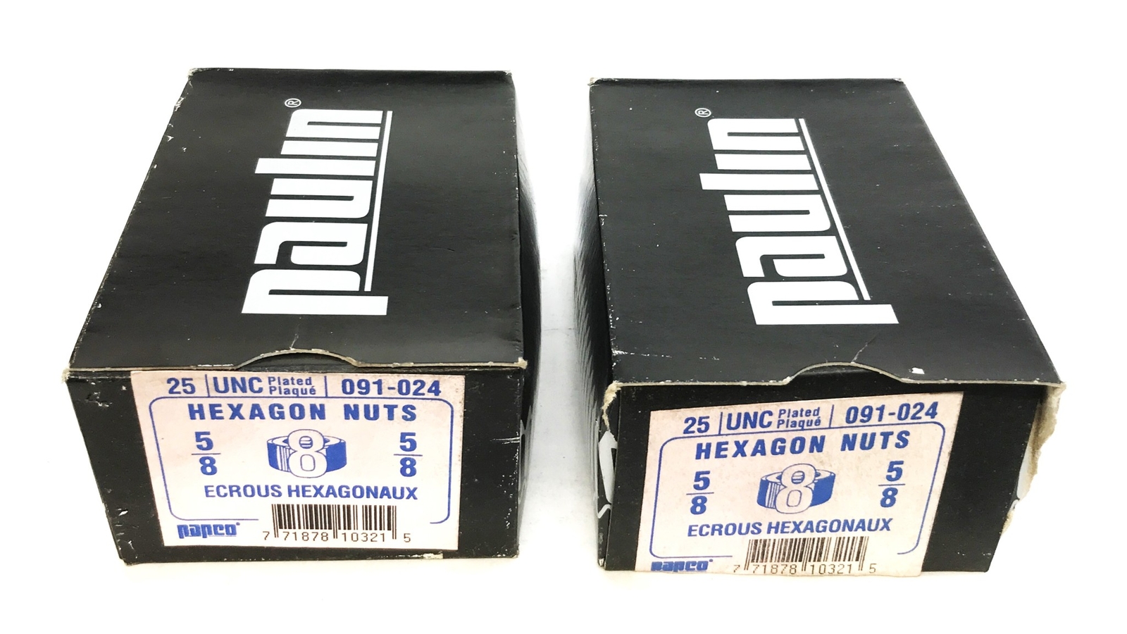 Papco 5/8" Yellow Zinc-Plated Finish Hex Nut, Box of 25, 091-024 [Lot ...