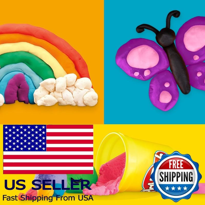 24-Pack Non-Toxic Modeling Clay, Assorted Colors, Preschool Art ...