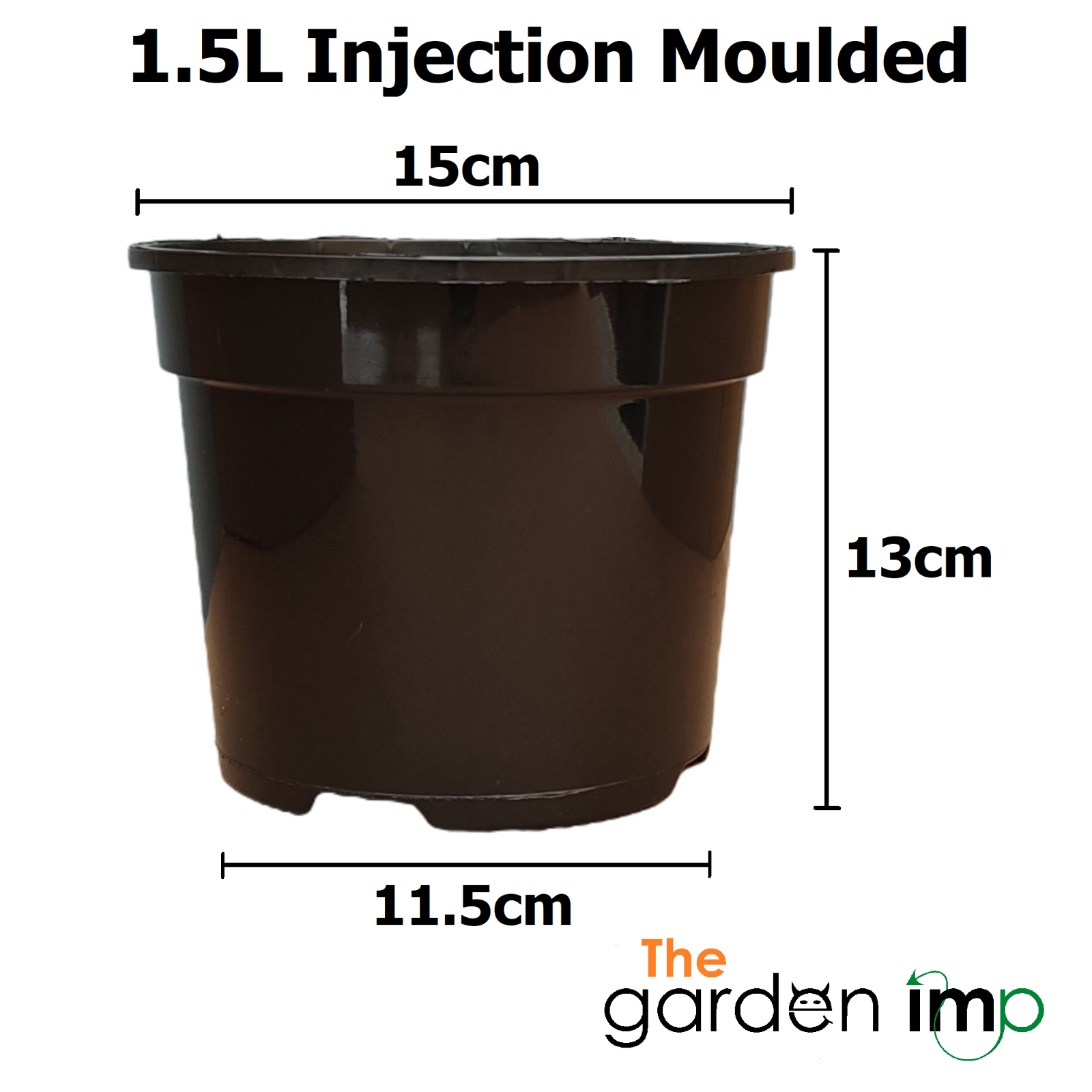 Plant Pots 1L 1.5L 2L 3L 5L 7.5L 10L Round Plastic Black Strong Pro ...