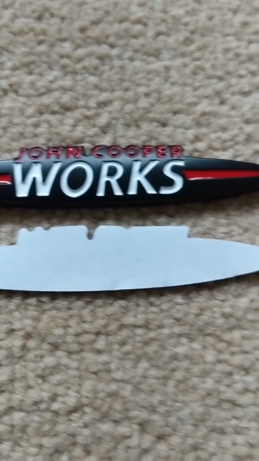 F56 MINI Cooper S JCW John Cooper Works Black Red Small Rear Badge 8 ...