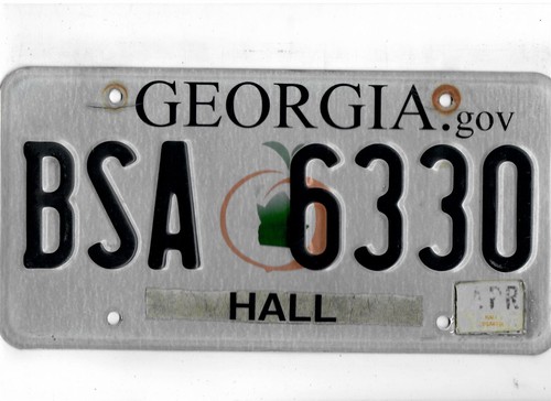 GEORGIA passenger 2015 license plate "BSA 6330" ***HALL*** | eBay