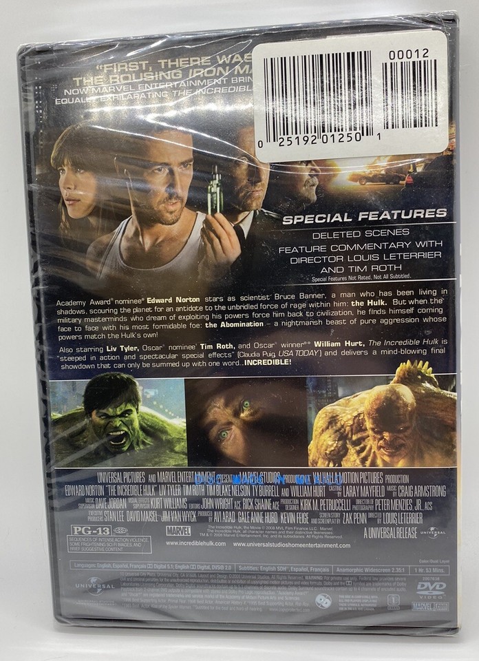 NEW IN BOX - PROMO Disc - The Incredible Hulk (DVD, 2008, Widescreen ...