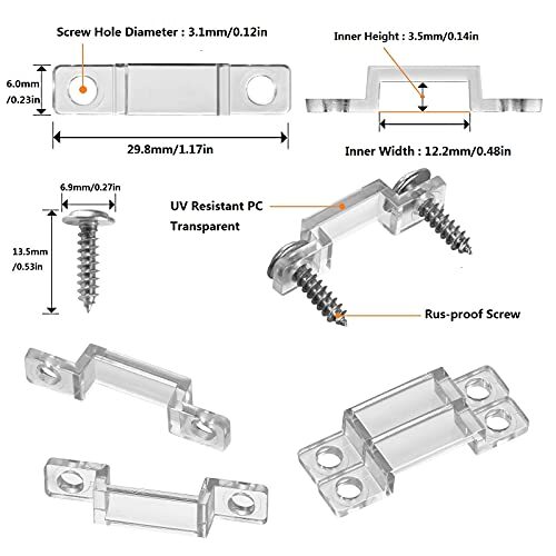100 Pack Led Strip Light Mounting Brackets Led Strip Light Holder Led ...