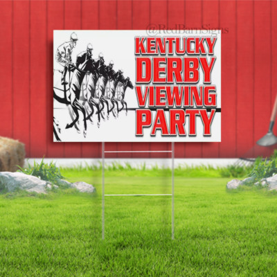 KENTUCKY DERBY VIEWING PARTY Advertising Yard Sign USA Many Sizes | eBay