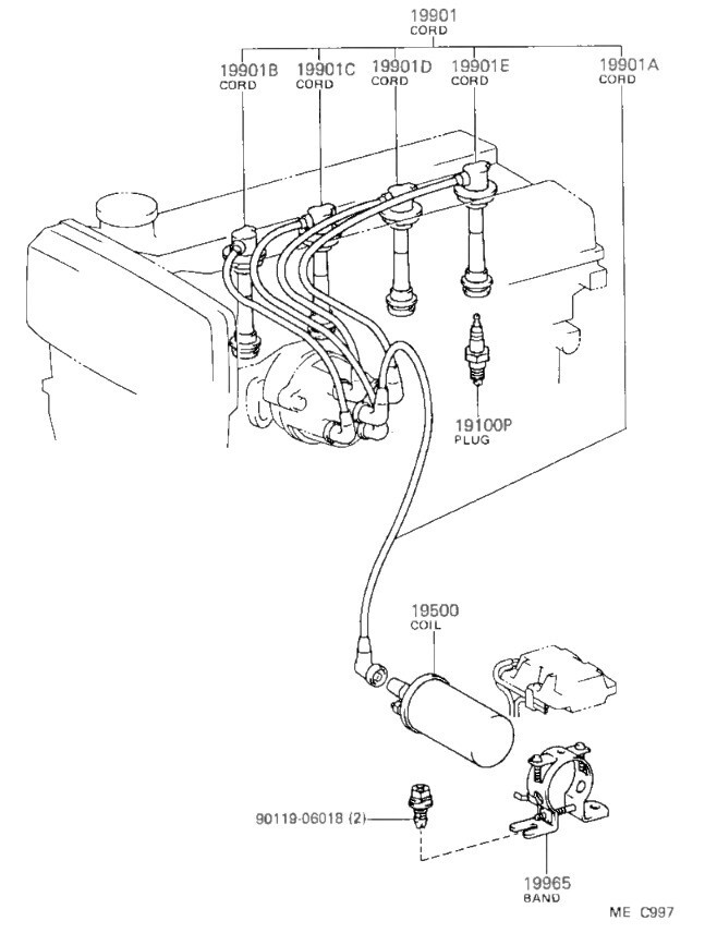 TOYOTA Genuine Corolla CP Coupe AE86 4AGE TRD Spark Plug Cord Set TRD ...