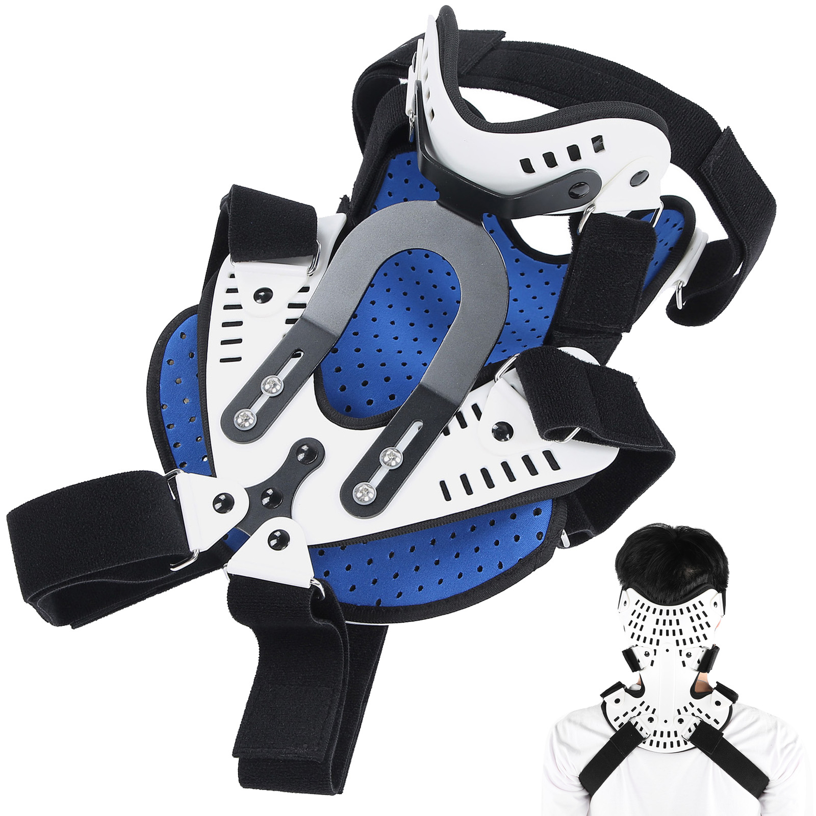 Neck Chest Cervical Thoracic Head Orthosis Support Brace Holder Frame ...