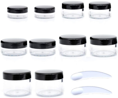 10Pcs Small Travel Containers, Black Sample Containers with Screw Lids ...