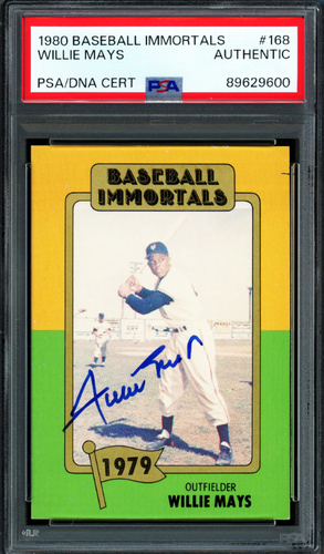 Willie Mays Signed/Autographed 1980 Baseball Immortals Card #168 PSA ...