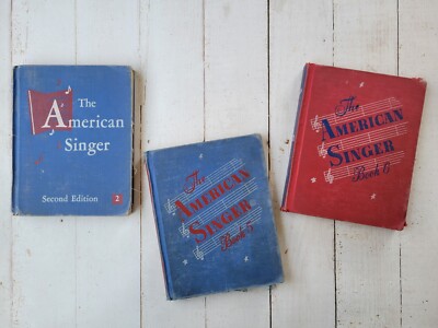 Vtg The American Singer Music Book Lot - #2 2nd Edit. 1954 - #5 1946 ...