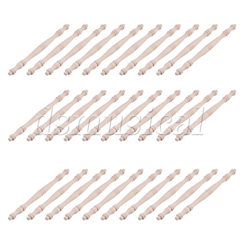 30Pcs Unfinished Wood Baluster Spindles for Home Furniture 10.83"x0.71 ...