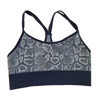 Bombshell Sportswear Sz XS Blue Snakeskin Sports Bra Racerback ~ Made ...