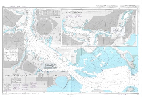 Admiralty 1528 US East Coast Massachusetts Boston Inner Harbor Map ...