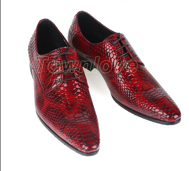 Mens Cow Leather Shoes Snake Pattern Dress/Formal Genuine Leather Shoes ...