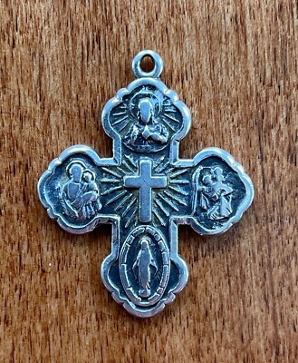 Vintage Sterling Silver Catholic Cross Pendant | eBay