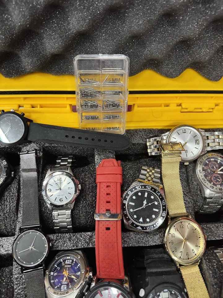 Lot Of Watches Mix If Various Watch’s Invicta Casio 8 Slot Case Yellow ...