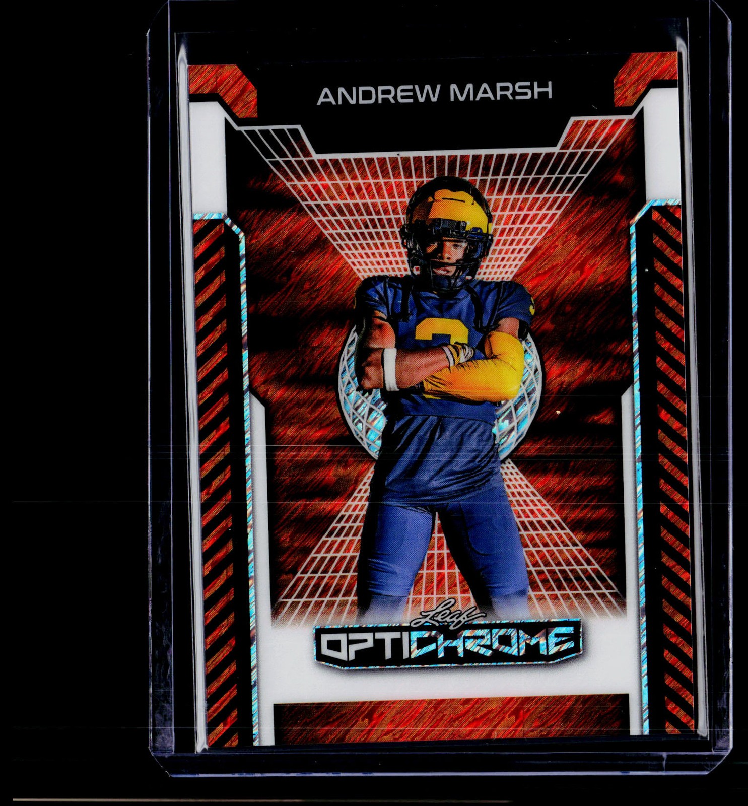 Andrew Marsh 2025 Leaf Optichrome #A-AM1 Aquatic Autographs - Lava Red ...
