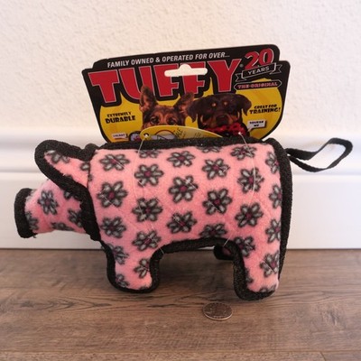 Tuffy Jr Barnyard Pig Soft Squeaky Durable Floating Tug & Shake Dog Toy ...