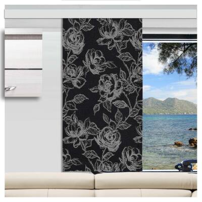 Deko-Paneele Ilvy Rose Caravan-Flächengardine mit Blumen schwarz ...