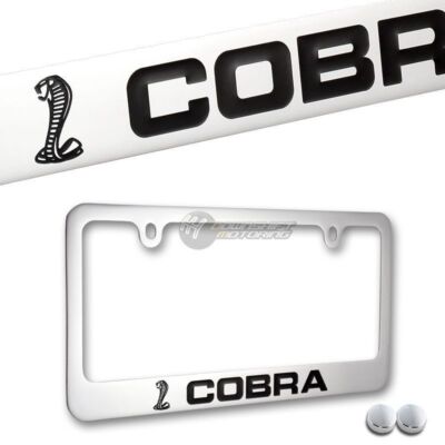 FORD Mustang Cobra Chrome Plated Brass License Plate Frame with 2 ...