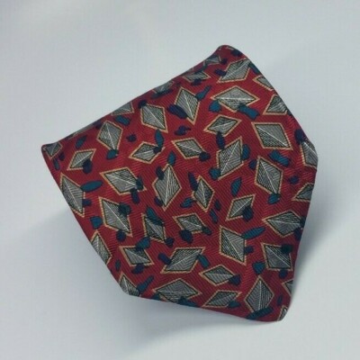 Robert Talbott Studio Silk Tie Red Gray Blue Geometric Men Necktie 57.5 x 3.75 | eBay
