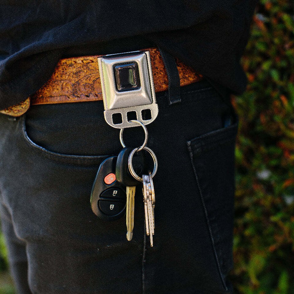 Buckle Down SeatBelt With Black Button Key Chain Holder Official ...