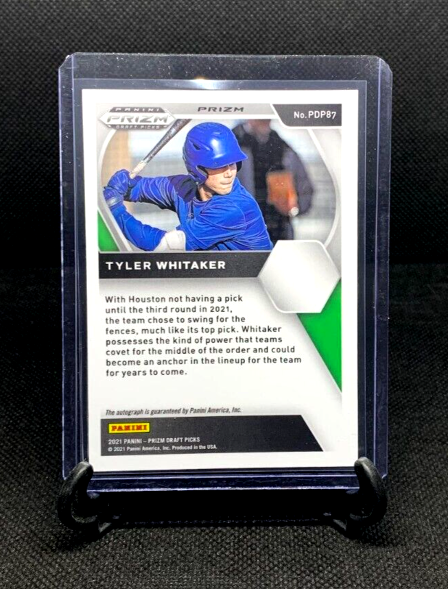 TYLER WHITAKER 2021 Panini Prizm Draft Picks Silver Prospect Auto RC ...