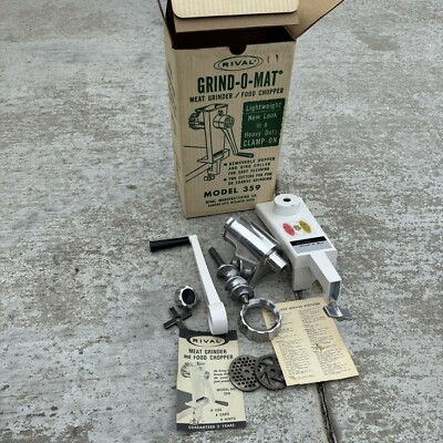 Vintage Rival Grind-O-Mat #359 Meat Grinder/Chopper Clamp-On White ...