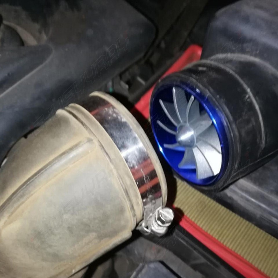 Blue Car Air Intake Turbonator a Fan Turbine Saver Turbo Super charger ...