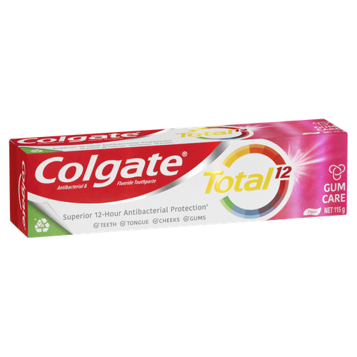 Colgate Total Gum Care Toothpaste 115g Antibacterial Protection 12 Hour ...