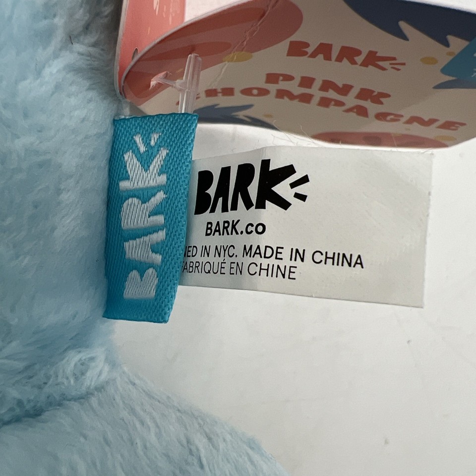 Bark Box Champagne Pink Blue Chompagne Plush Squeak Spiky Ball Dog Toy ...