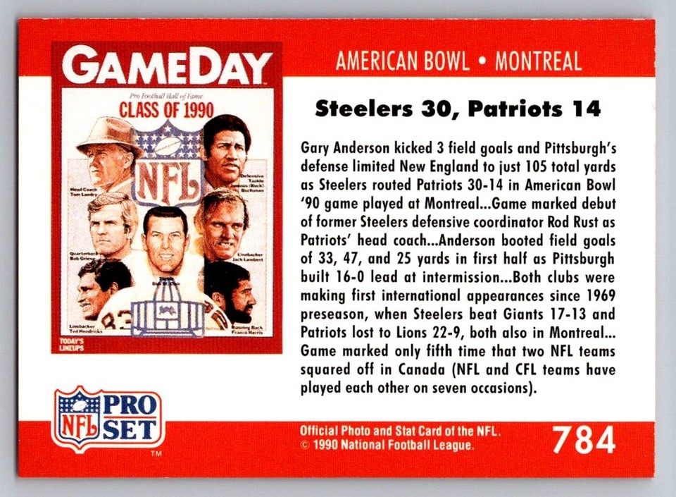 1990 Pro Set #784 American Bowl: Montreal | eBay