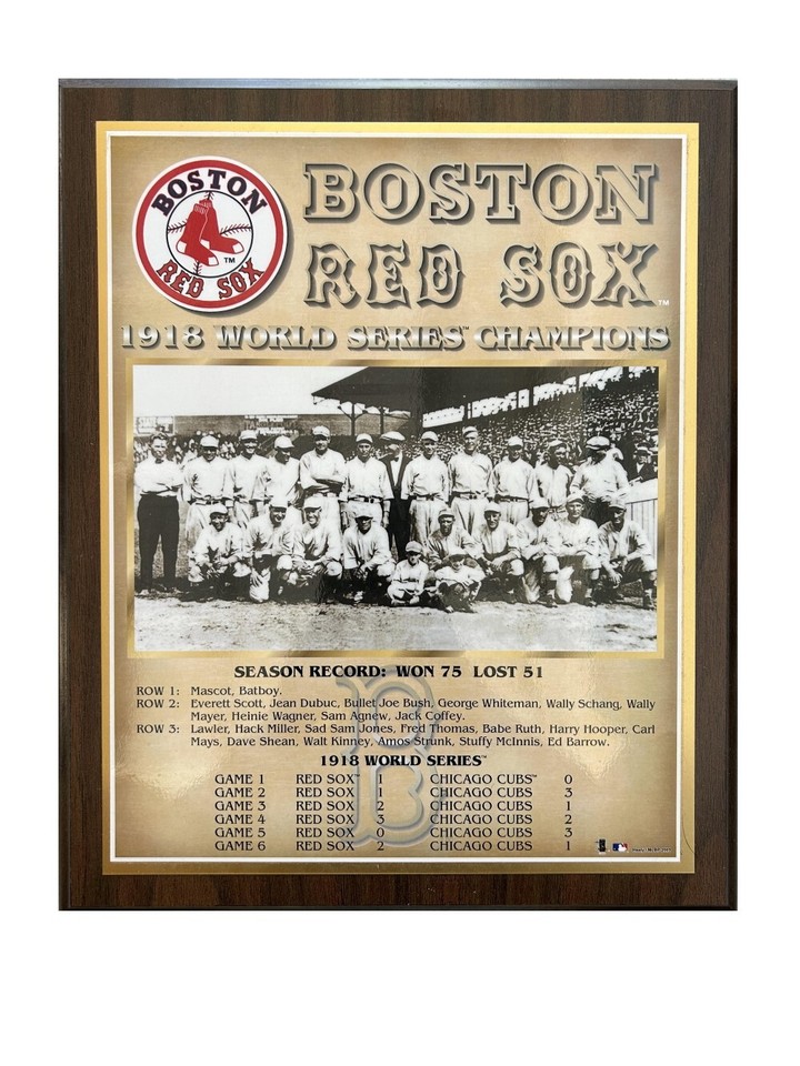 Vintage MLB Boston Red Sox 1918 World Series Champions Team Plaque | eBay