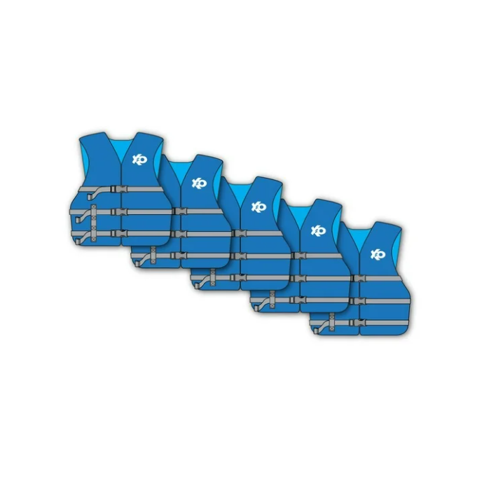 5-Pack Boat Bundle: Universal Life Jacket 4-Pack Plus Throwable Boat ...