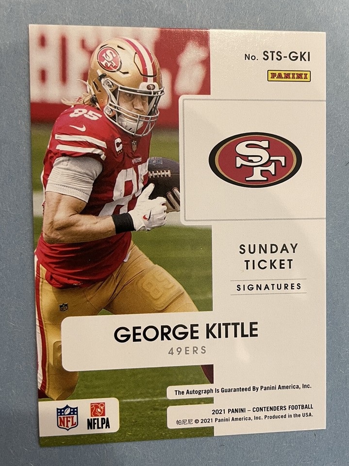2021 Contenders GEORGE KITTLE Sunday Ticket Signatures Gold Autograph ...