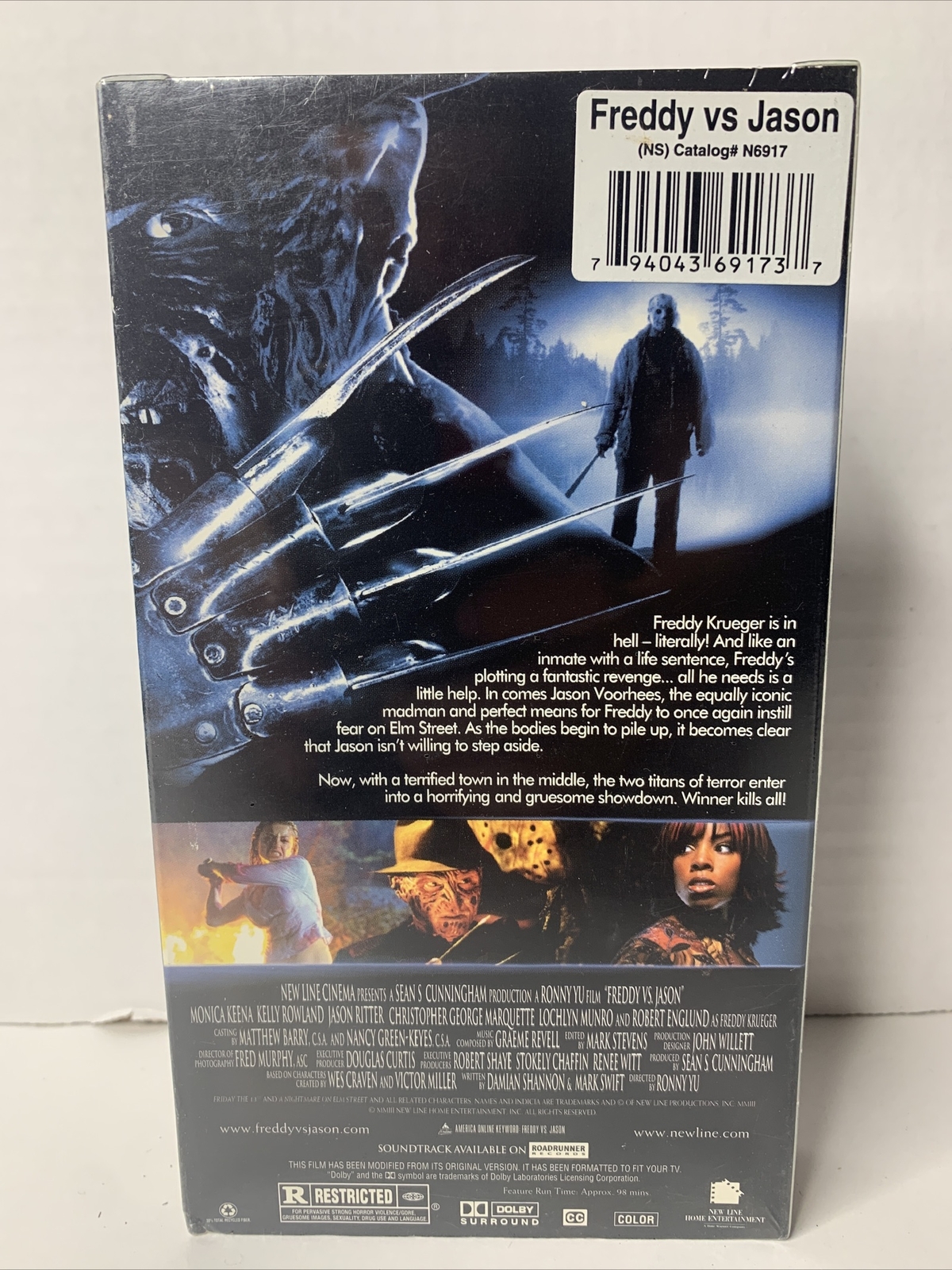 Freddy VS Jason 2003 VHS Video Movie Horror Voorhees Friday The 13th ...