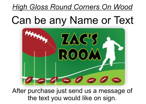 Bedroom Door Room Sign Plaque Child AFL Style Theme Aussie Rules ...